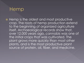 The History and Uses of Industrial Hemp | PPTX