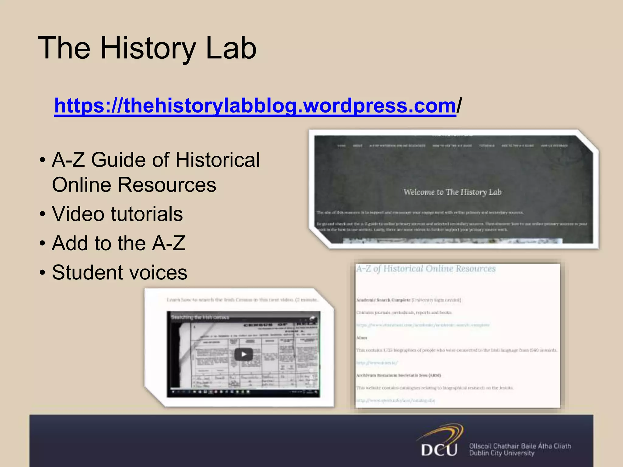 The history lab developing digital research skills | PPT