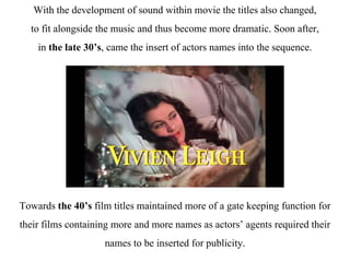 The history of opening credits | PPTX