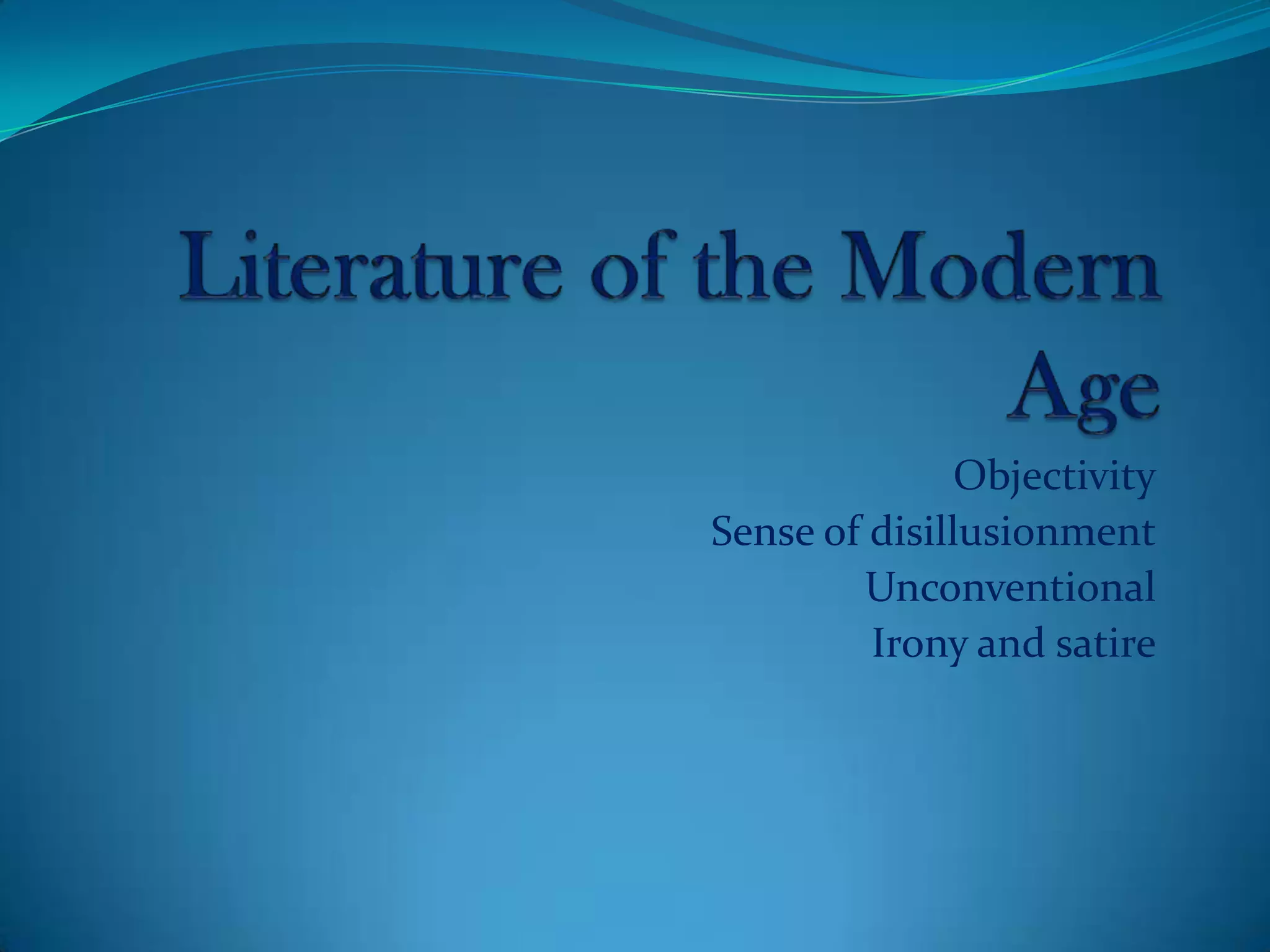 The history of 20th century english literature | PPTX