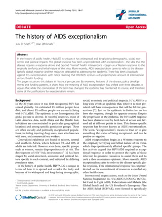The history of aids exceptionalism 1758 2652-13-47 | PDF