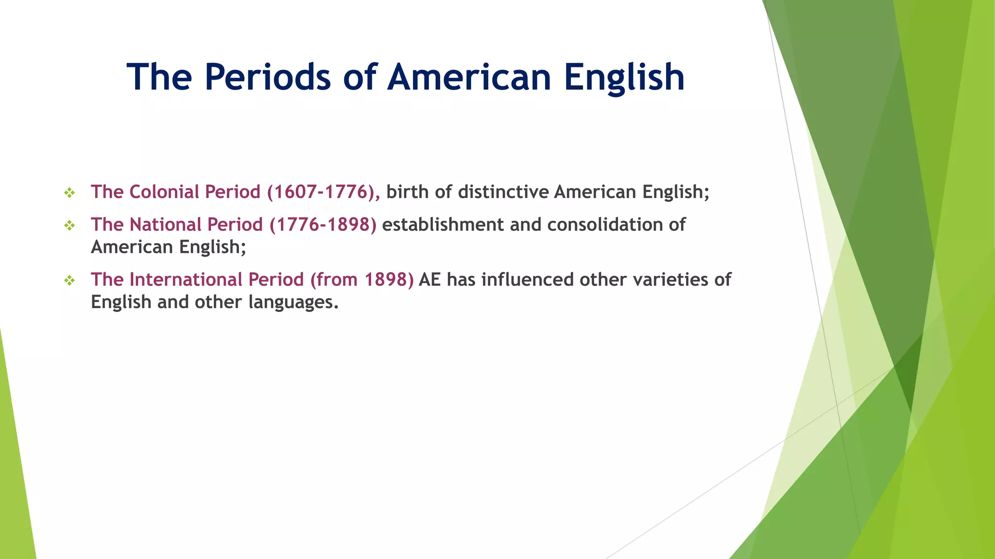 The History of American English | PPTX