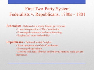 The history of american political parties notes | PPTX