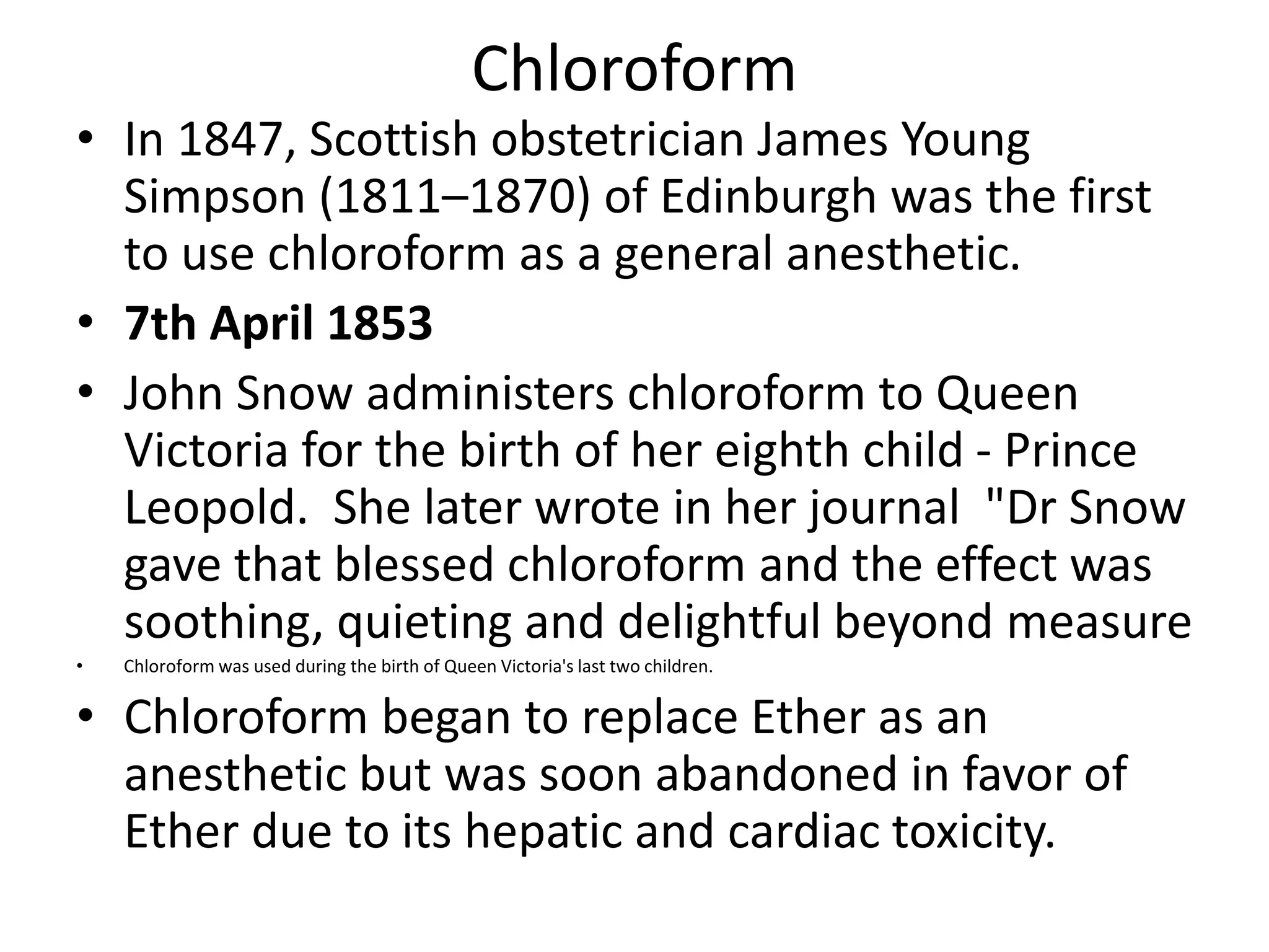 The history of anesthesia -ppt. | PPTX
