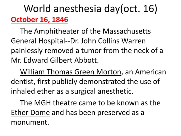 The history of anesthesia -ppt. | PPTX