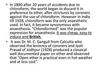 The history of anesthesia -ppt. | PPTX
