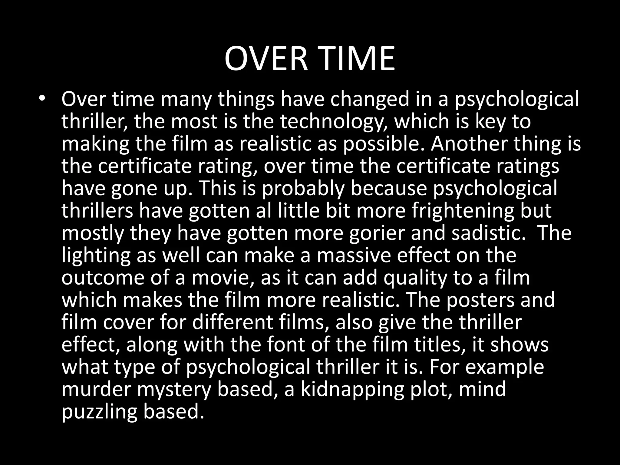 The history of a psychological thriller | PPTX