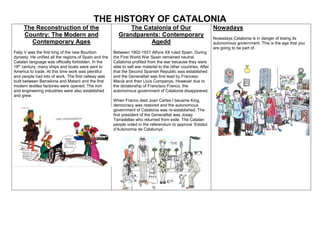 The history of catalonia | DOCX