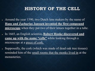 The history of cells and cell theory | PPTX