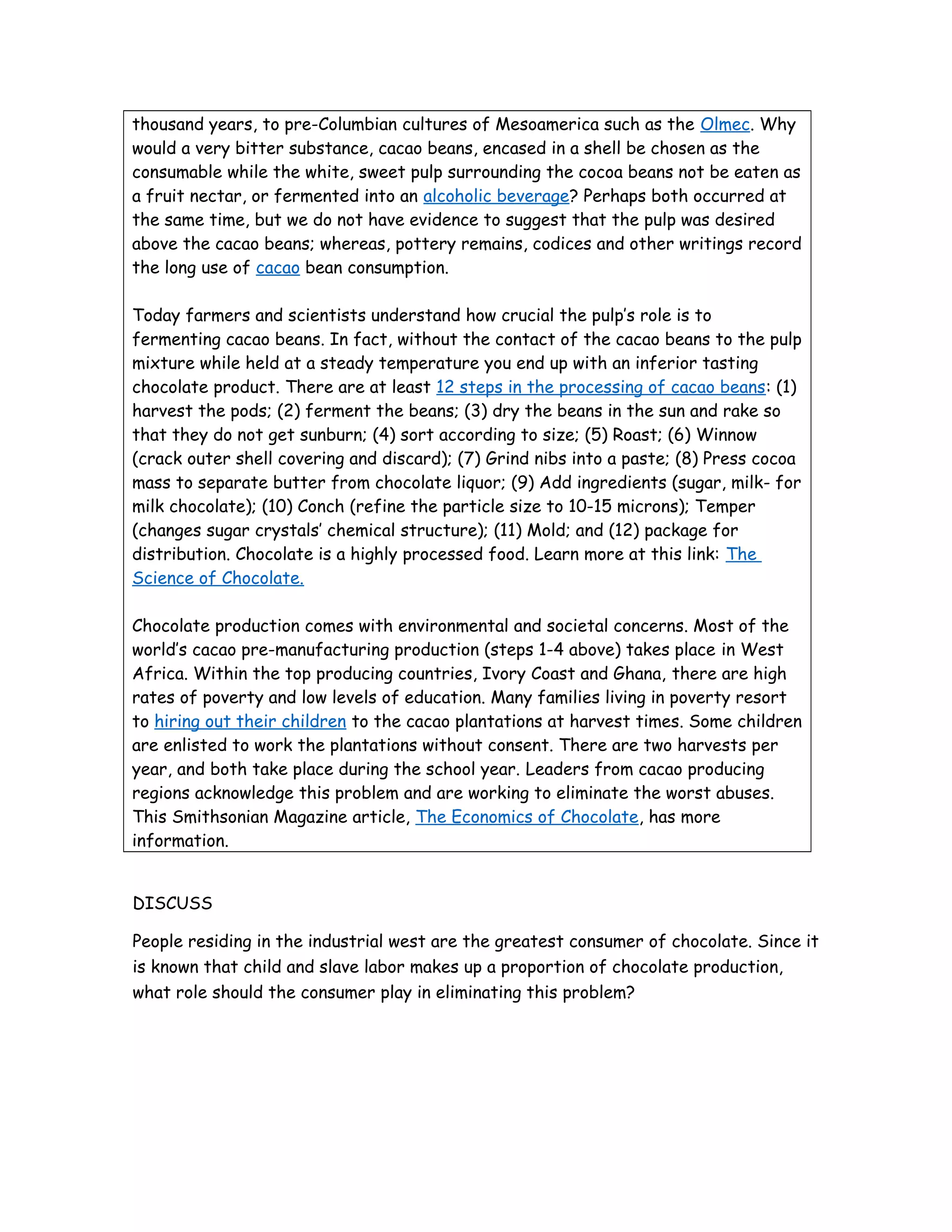 The history of chocolate | DOC