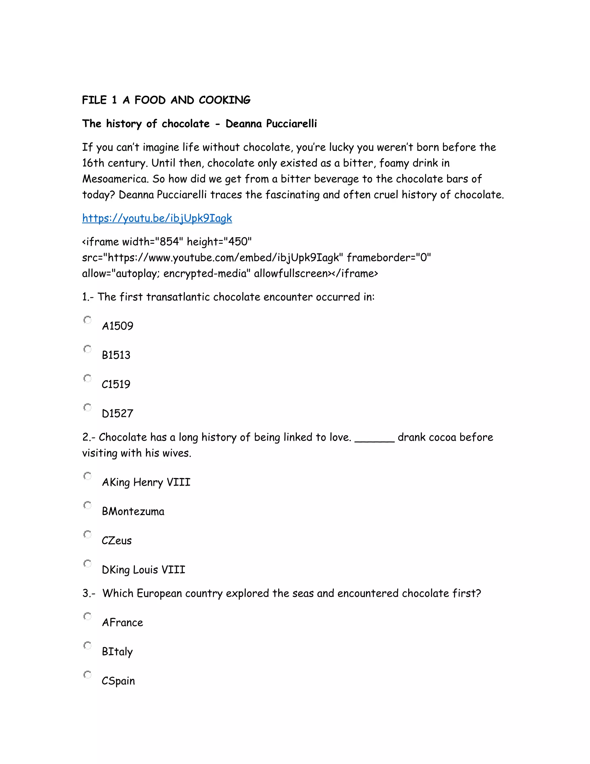 The history of chocolate | PDF