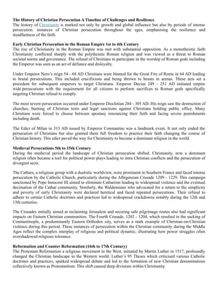 The History of Christian Persecution A Timeline of Challenges and ...