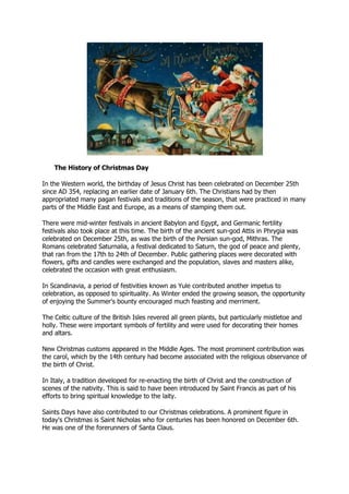 The history of christmas day | PDF