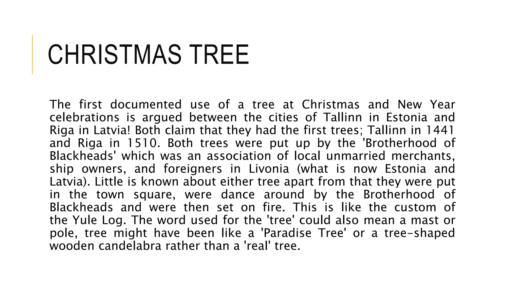 The history of christmas trees | PPTX
