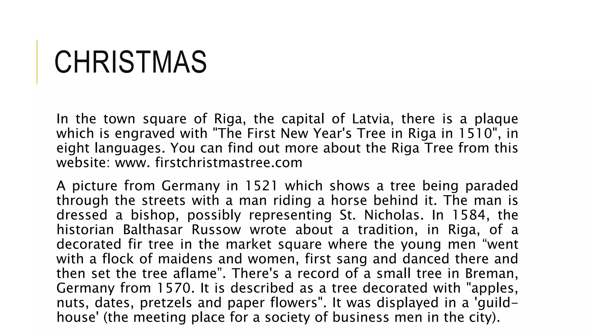 The history of christmas trees | PPTX