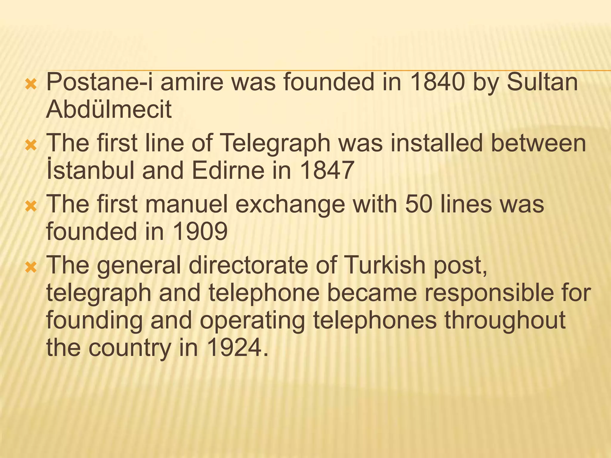 The history of communication in turkey | PPTX
