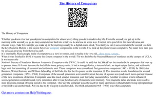The History Of Computer Development Essay | PDF | Computing ...