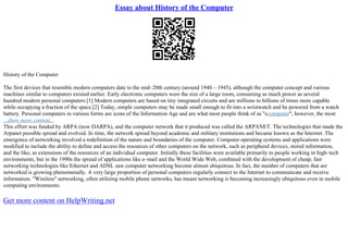 The History Of Computer Development Essay | PDF | Computing ...