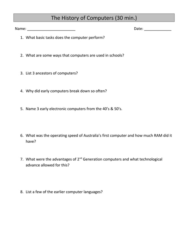 The history of computers | DOC