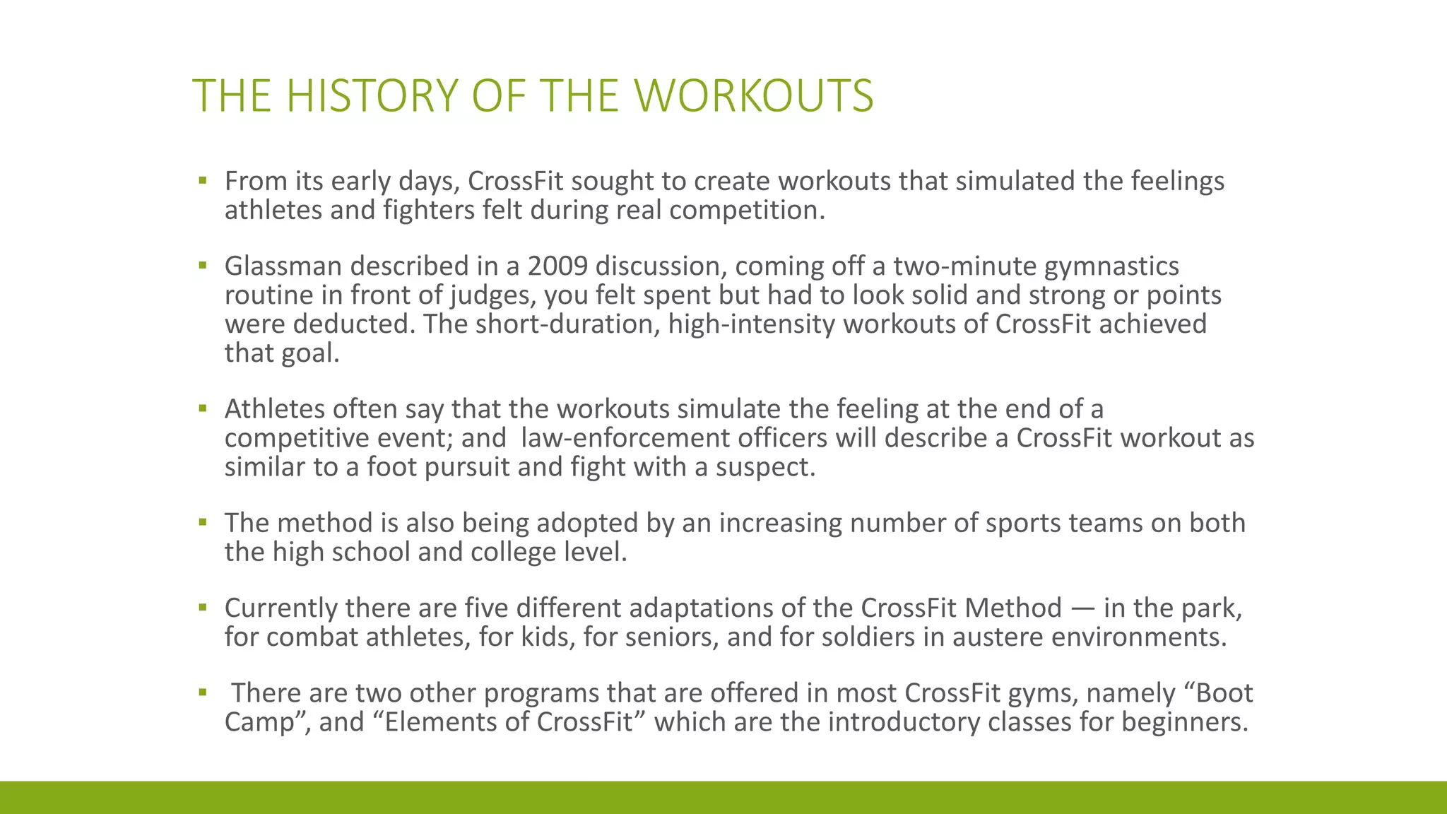 The History of CrossFit | PPTX