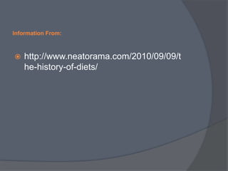 The history of diets | PPTX