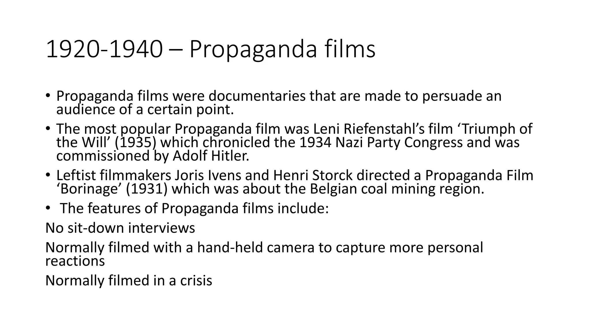 The history of documentary films | PPT