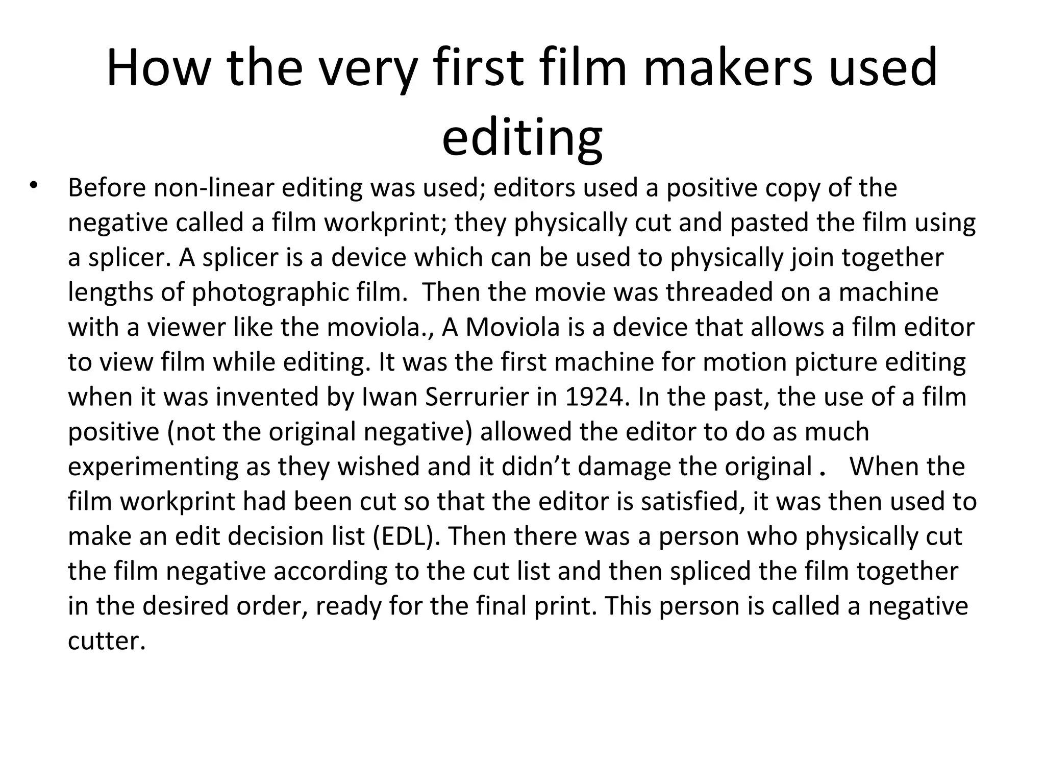 The history of editing | PPT