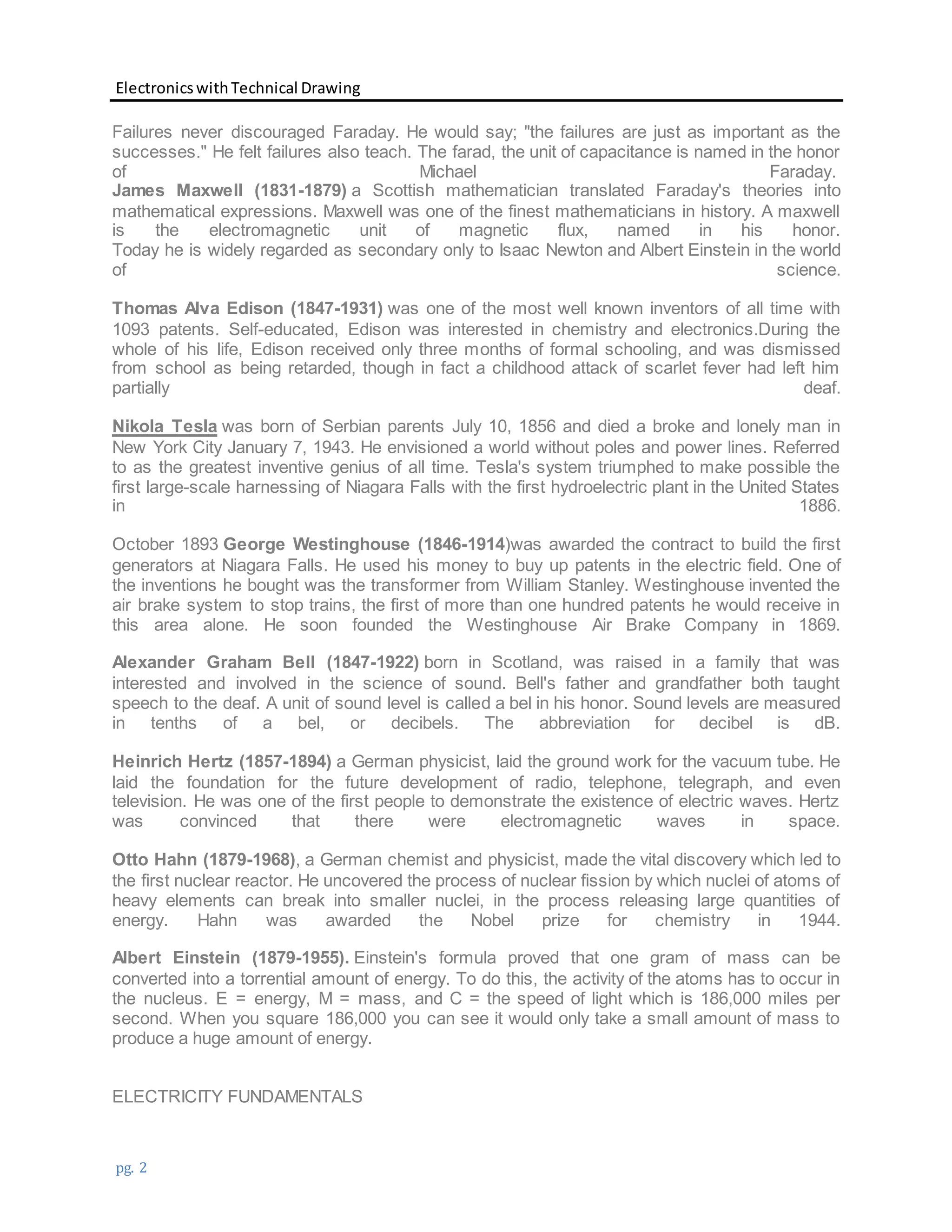 The history of electricity | DOCX