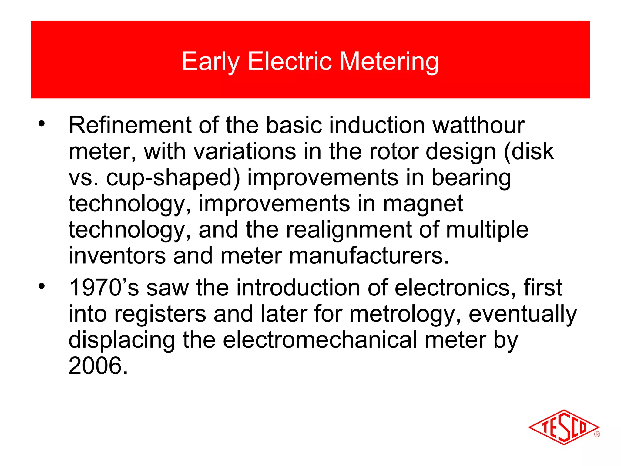 The History Of Electric Metering (UMMA Winter Conference 2018) | PPT
