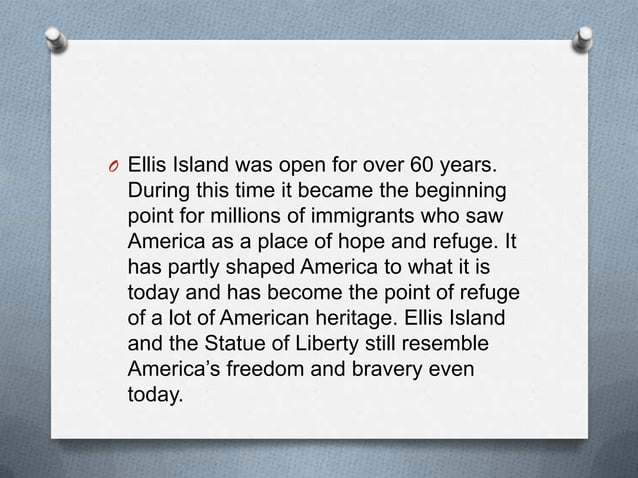 The history of ellis island and why people | PPTX