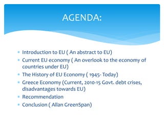 The history of EU and its current situation. | PPTX