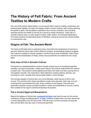 The History of Felt Fabric_ From Ancient Textiles to Modern Crafts.pdf