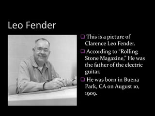 The history of fender guitars | PPTX | Music | Entertainment