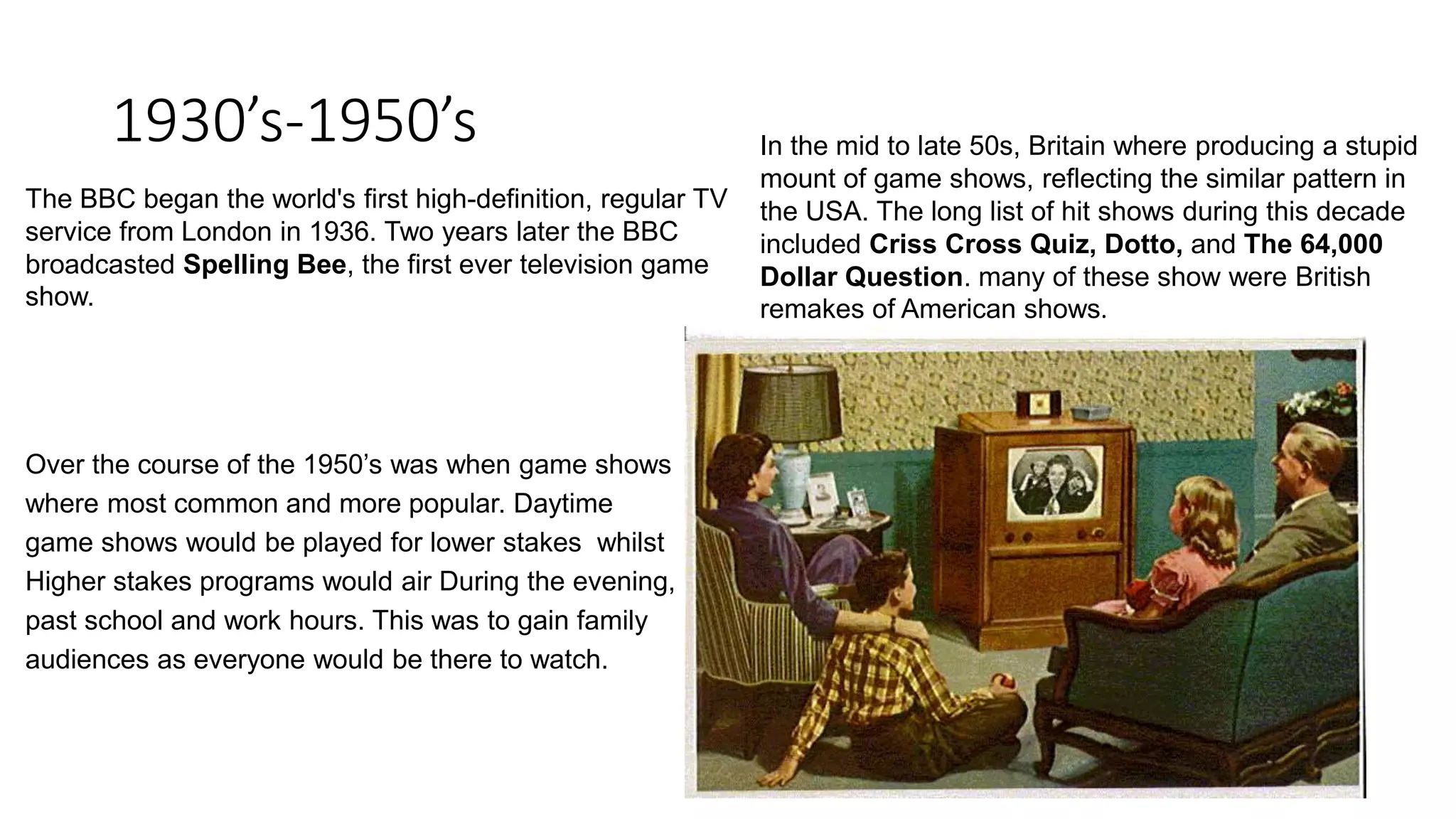 The history of game shows | PPT