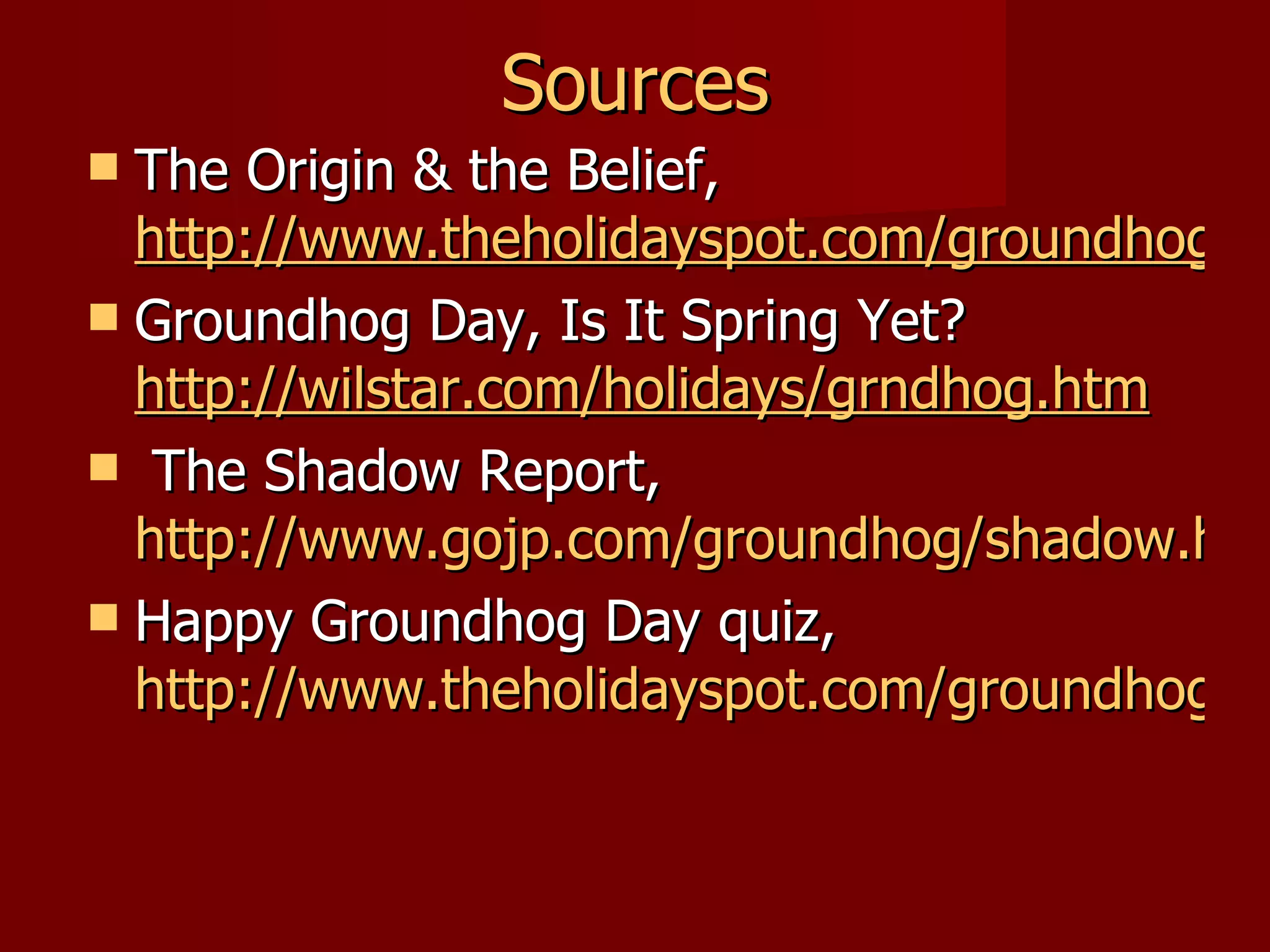 The History Of Groundhog Day | PPT