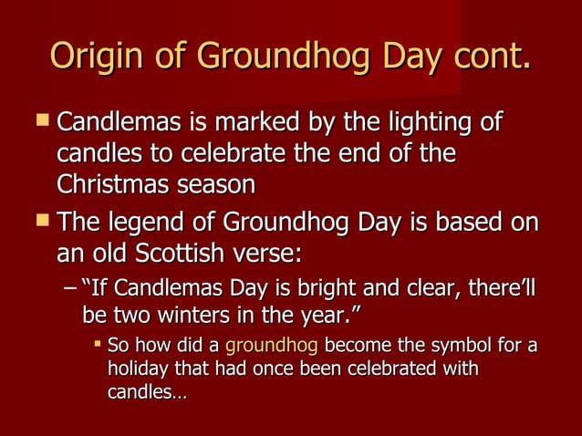 The History Of Groundhog Day | PPT