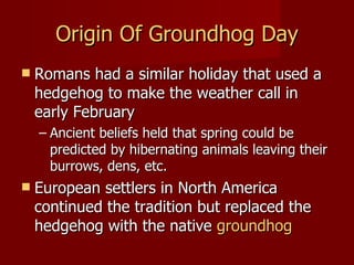 The History Of Groundhog Day | PPT