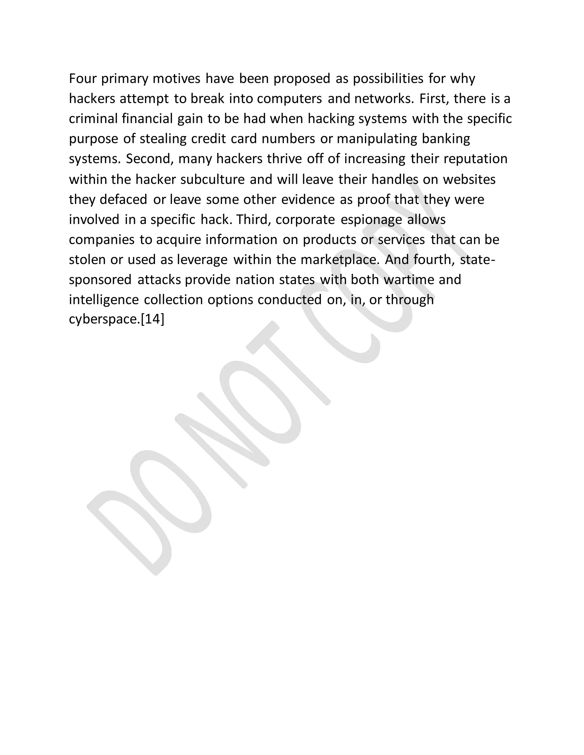 The history of hackers lab 2 of ict | DOCX