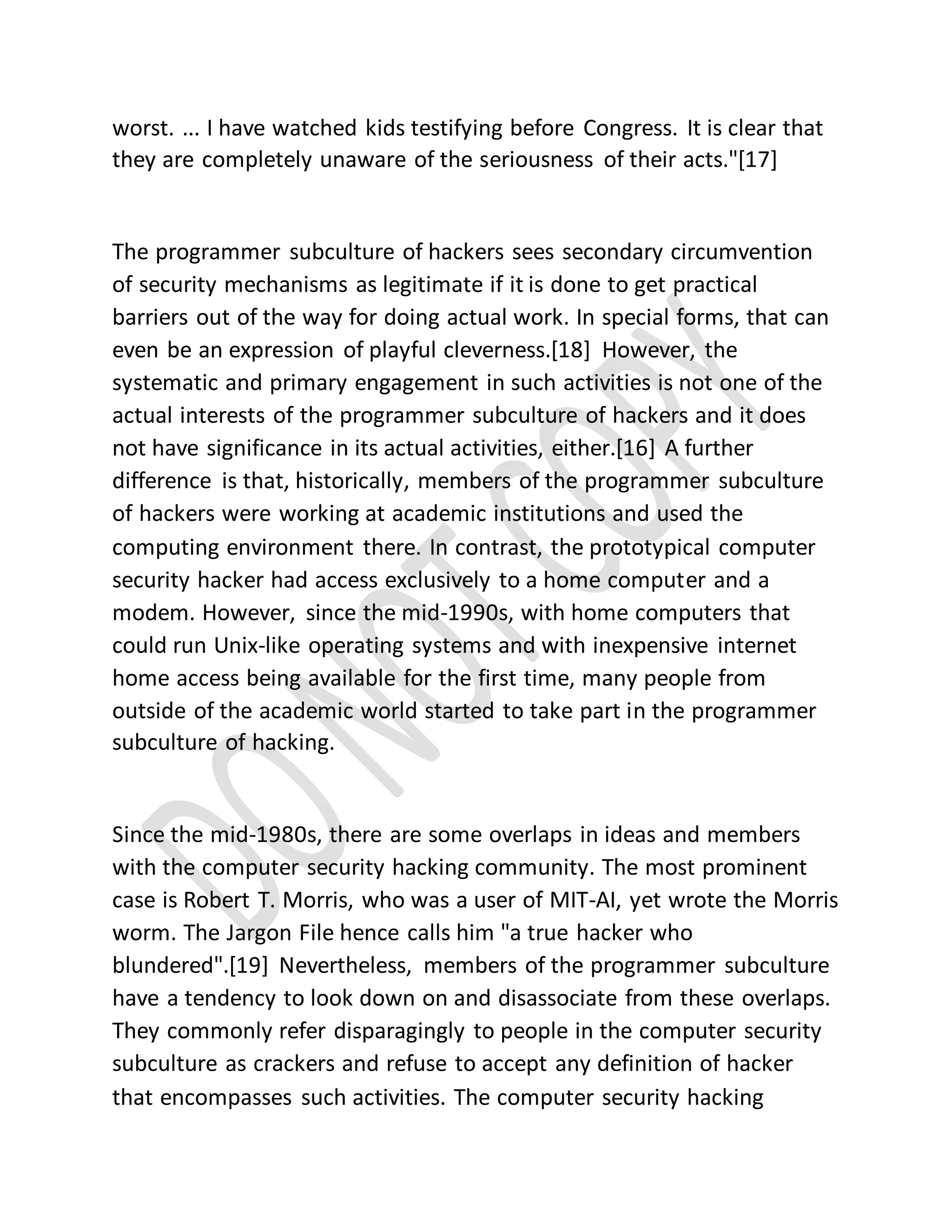 The history of hackers lab 2 of ict | DOCX