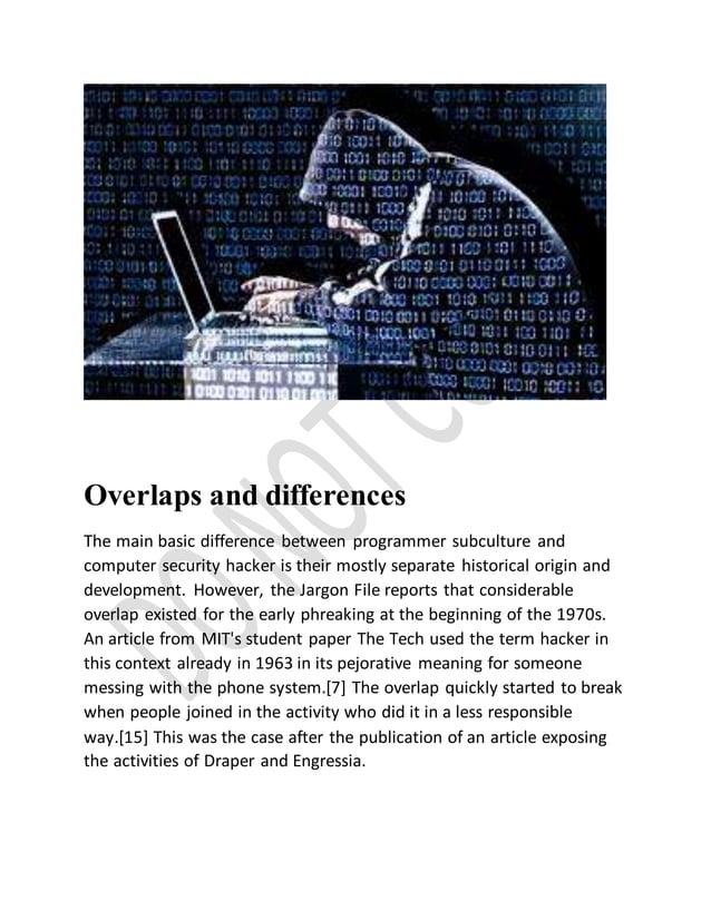 The history of hackers lab 2 of ict | PDF