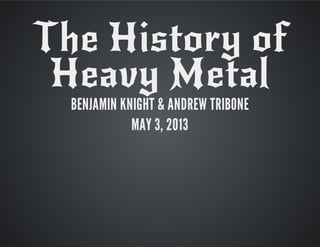 The History of Heavy Metal | PDF