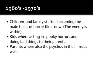 The history of horror | PPTX | Horror | Genres