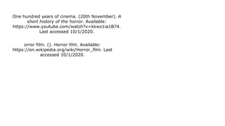 The history of horror | PPTX