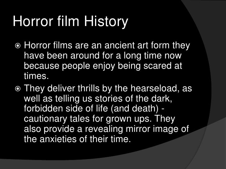 The History of horror films