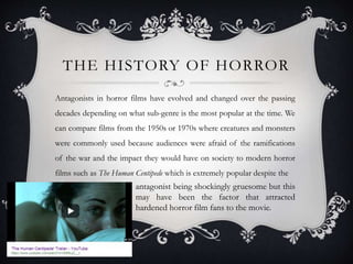 The History Of Horror | PPT
