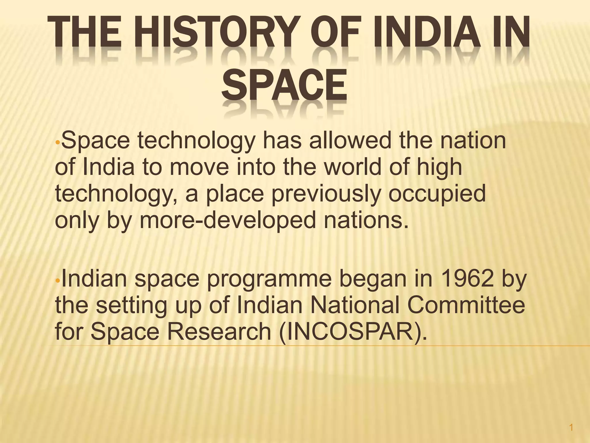 The history of india in space | PPTX