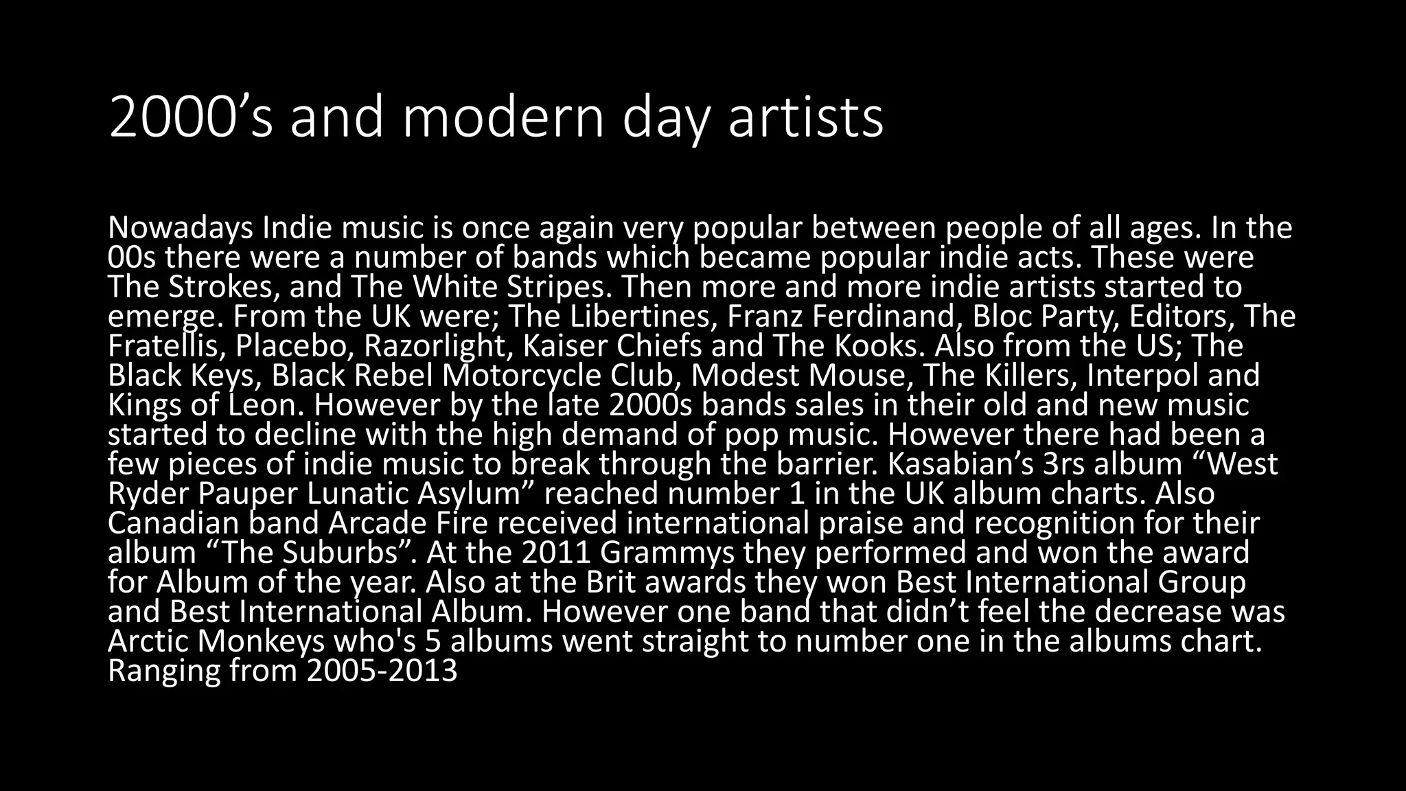 The history of indie rock music | PPTX