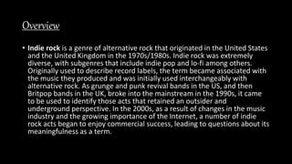 The history of indie rock music | PPTX