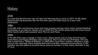 The history of indie rock music | PPTX