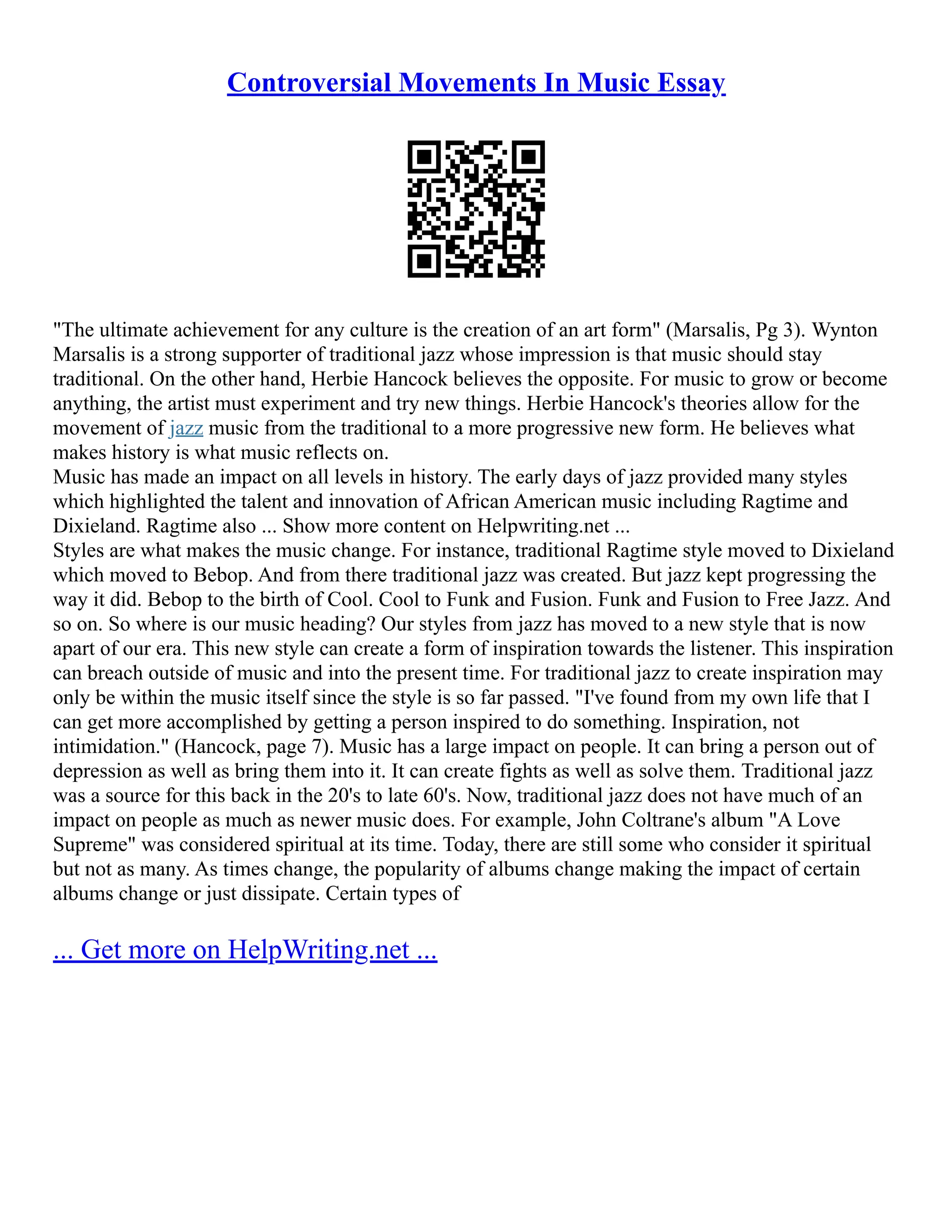 The History Of Jazz Music | PDF